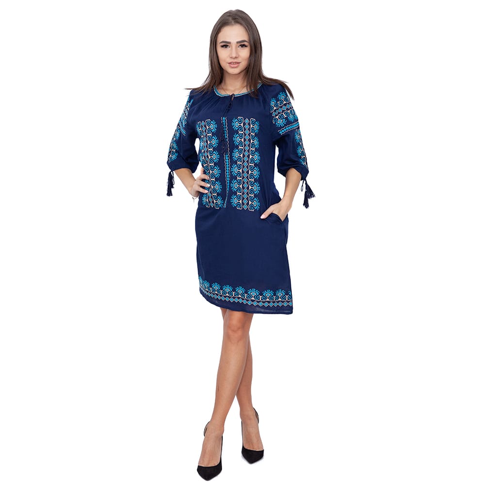 Rochie brodata Cami negru • IePeMarie.ro